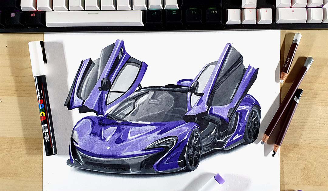 How to Draw a McLaren P1 - Detailed Step-by-Step Guide